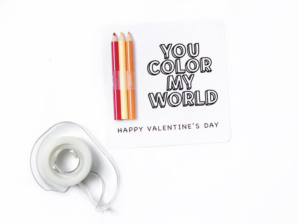 DIY Printable Valentines: "You Color My World" - Dwell & Dine
