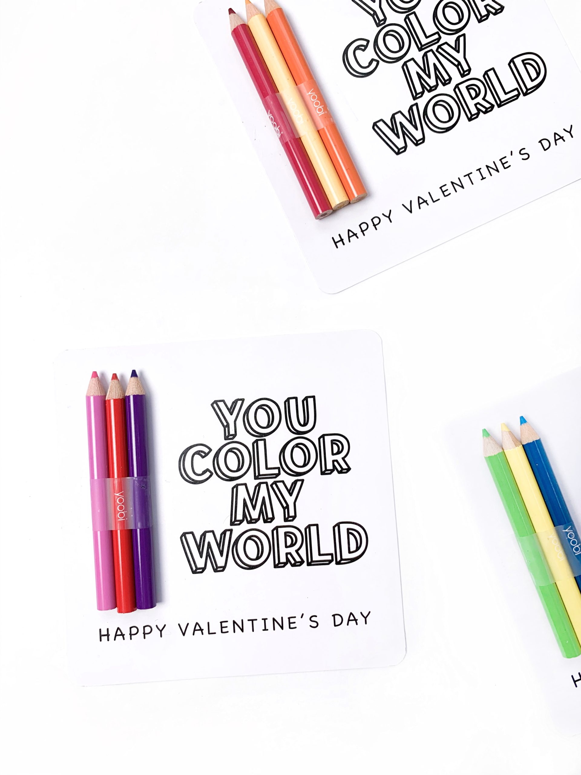 DIY Printable Valentines: "You Color My World" - Dwell & Dine