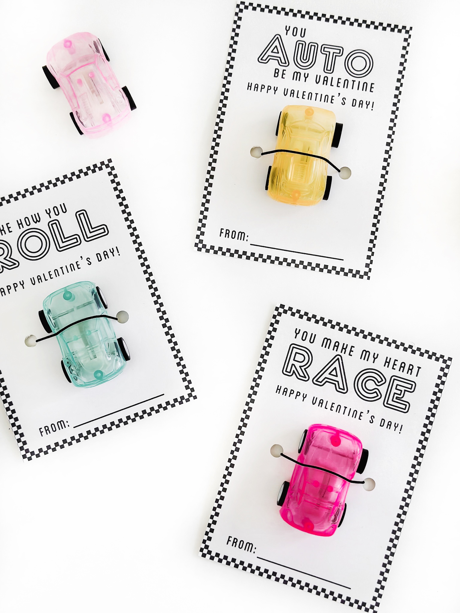 Roll into Valentine's Day with my Printable Race Car Valentines - Dwell ...
