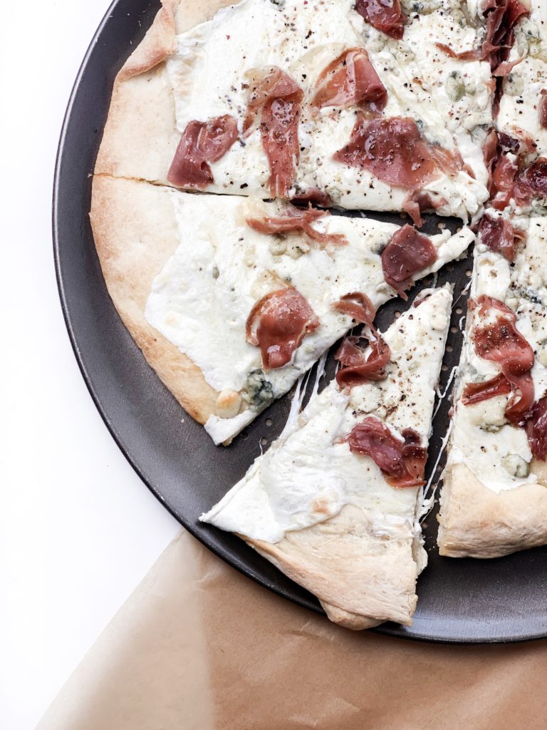 Blue Cheese, Prosciutto & Honey Pizza - Dwell & Dine