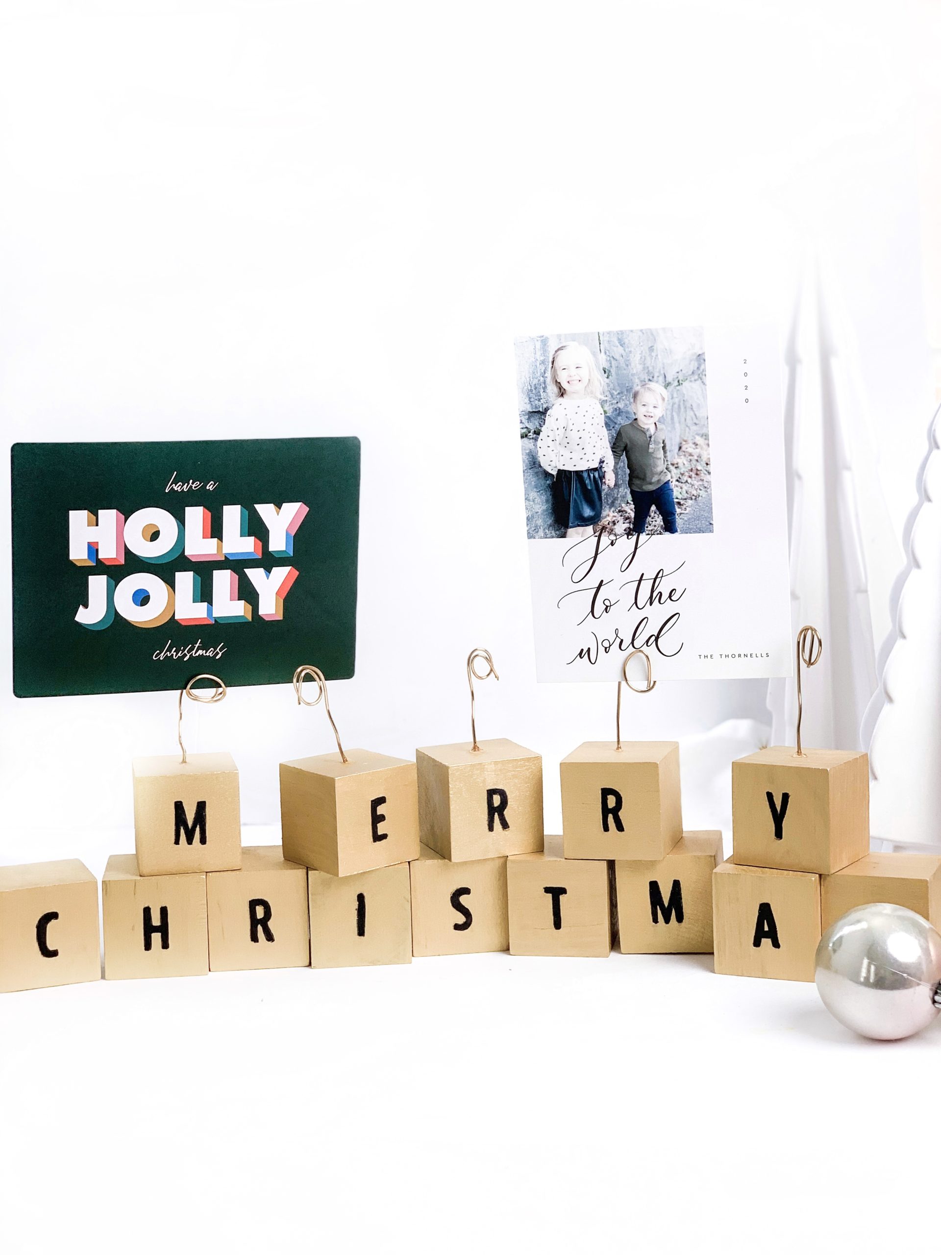 DIY Christmas Card Block Holders - Dwell & Dine