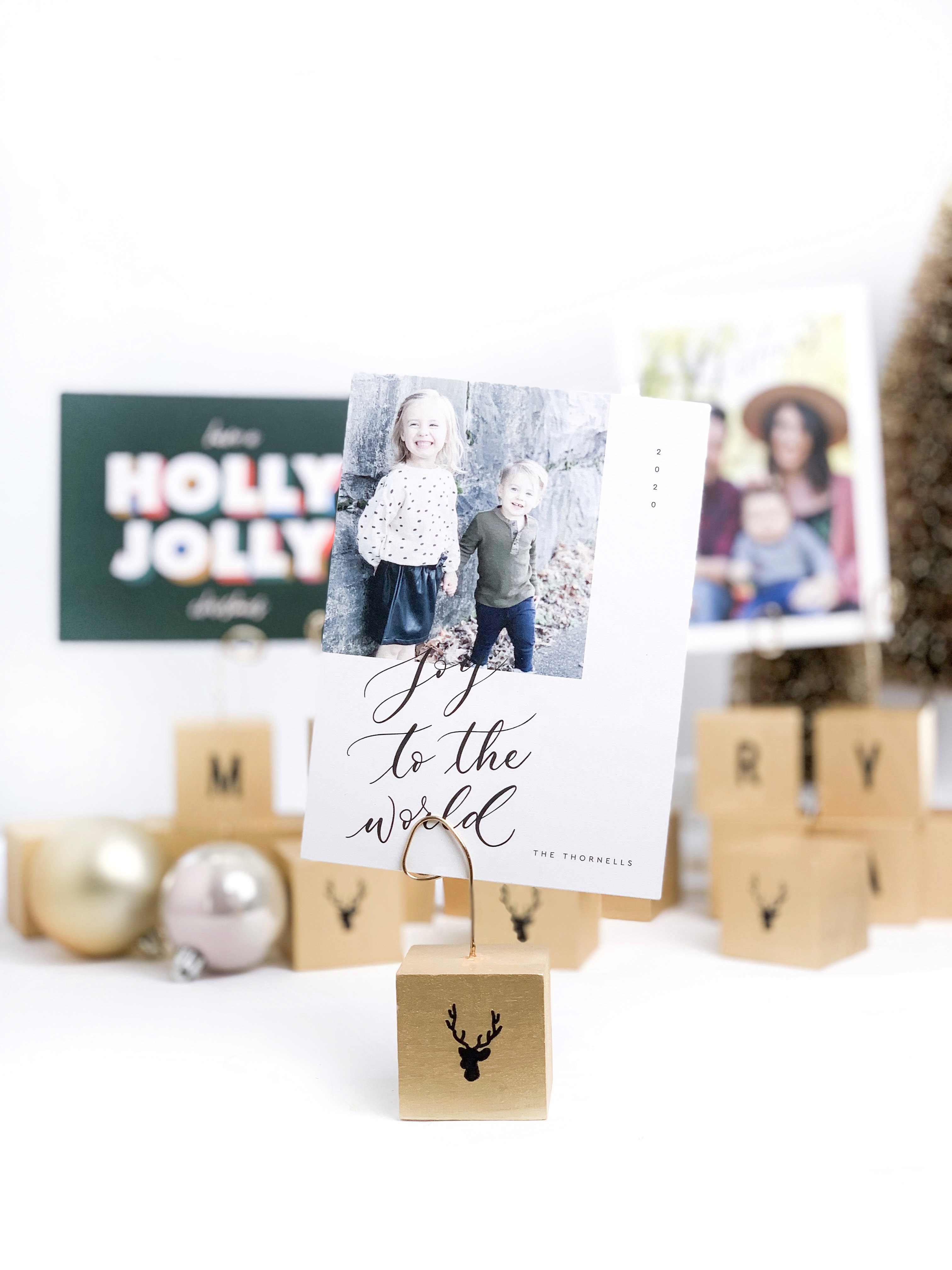 DIY Christmas Card Block Holders - Dwell & Dine