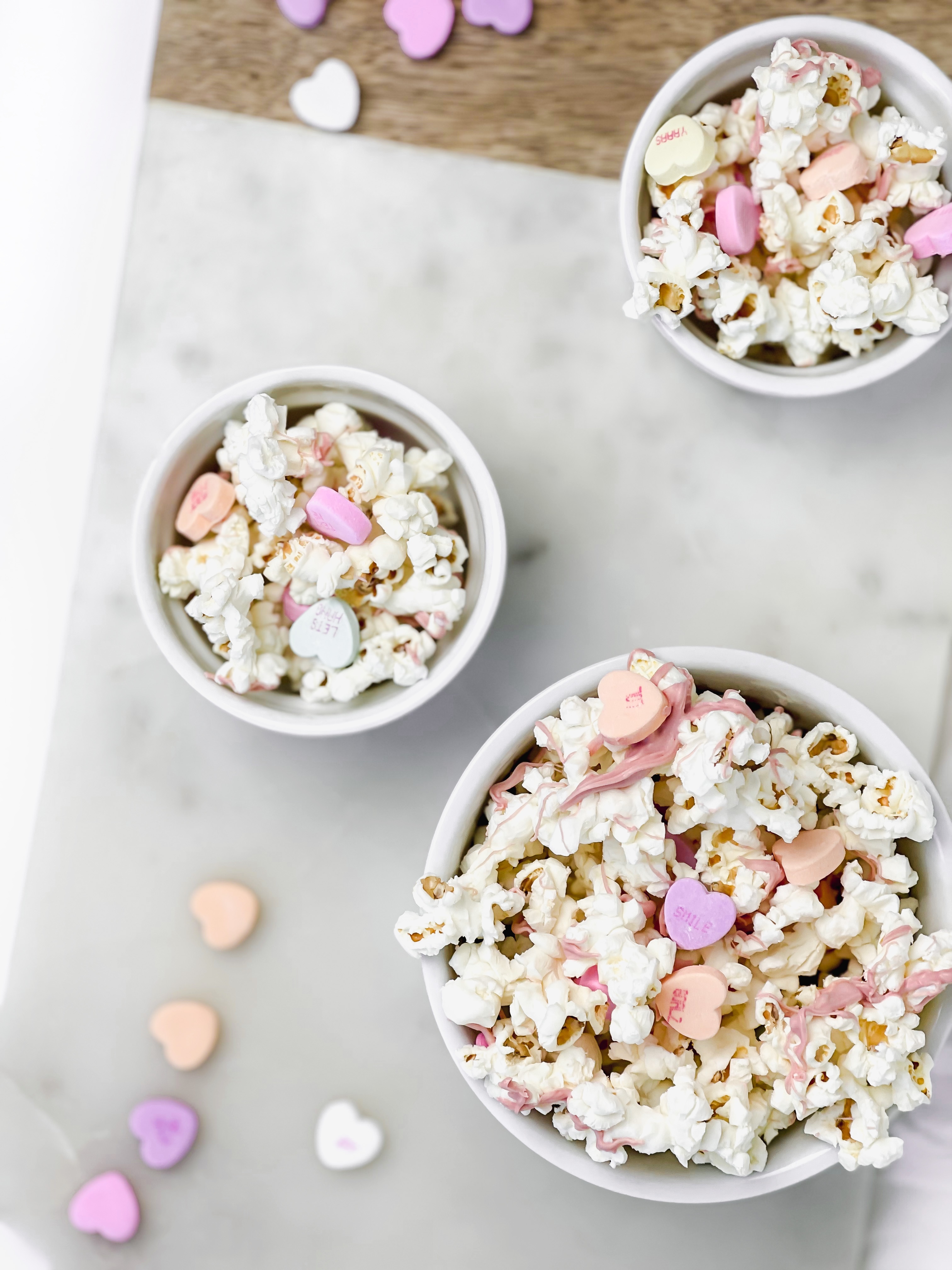 Valentine's Conversation Heart Popcorn - Dwell & Dine